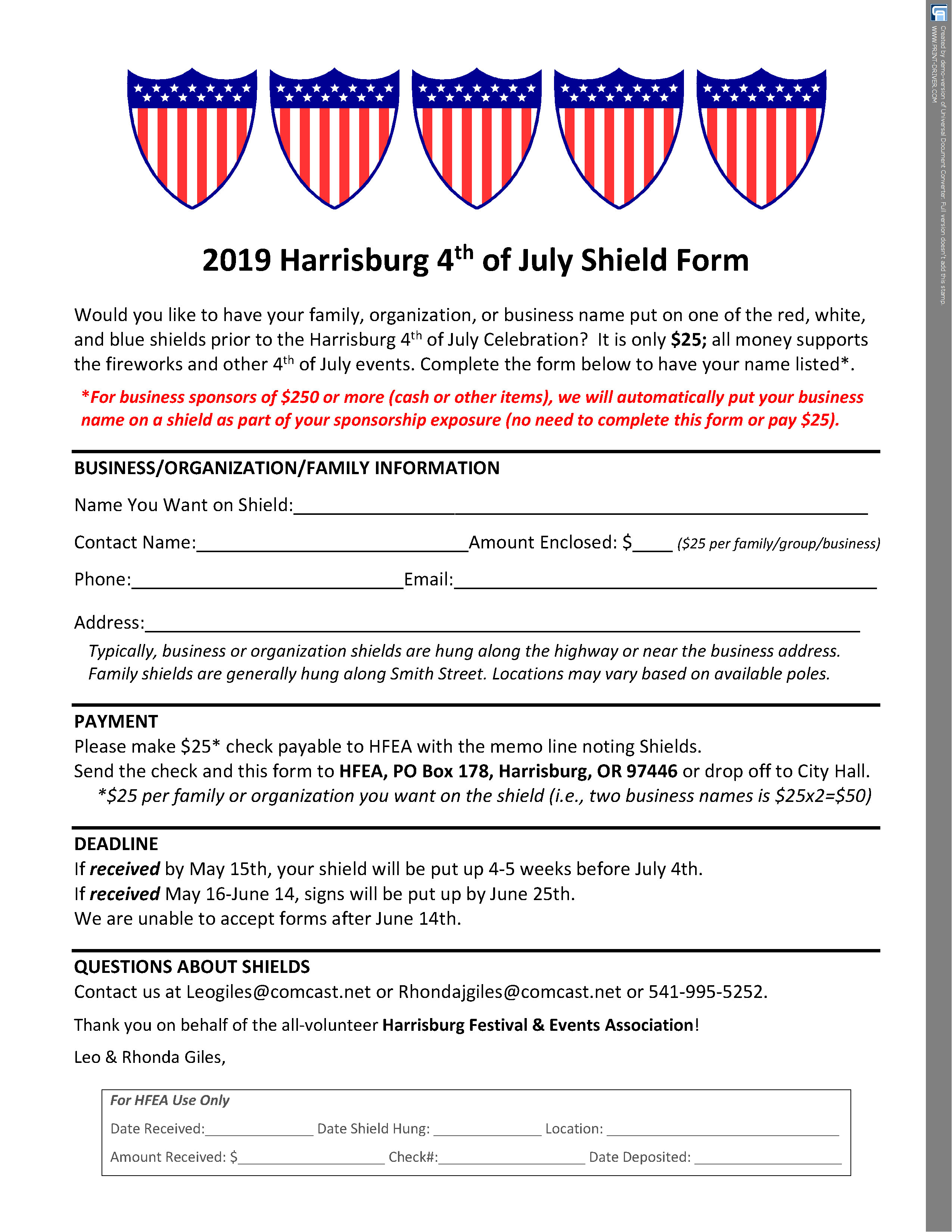 Forms, Permits, and Applications | City of Harrisburg Oregon