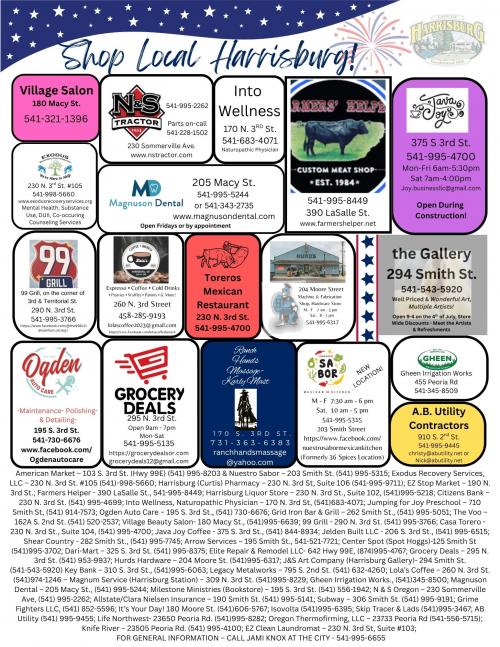 Local Business Ads | City of Harrisburg Oregon